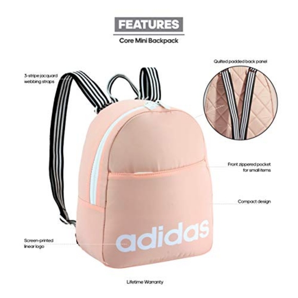 adidas | Bags | Adidas Core Mini Backpack Bag School Travel Glow Pink ...